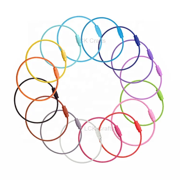 Stainless Steel Cable Key Ring Color Coated Wire Key Rings| Alibaba.com