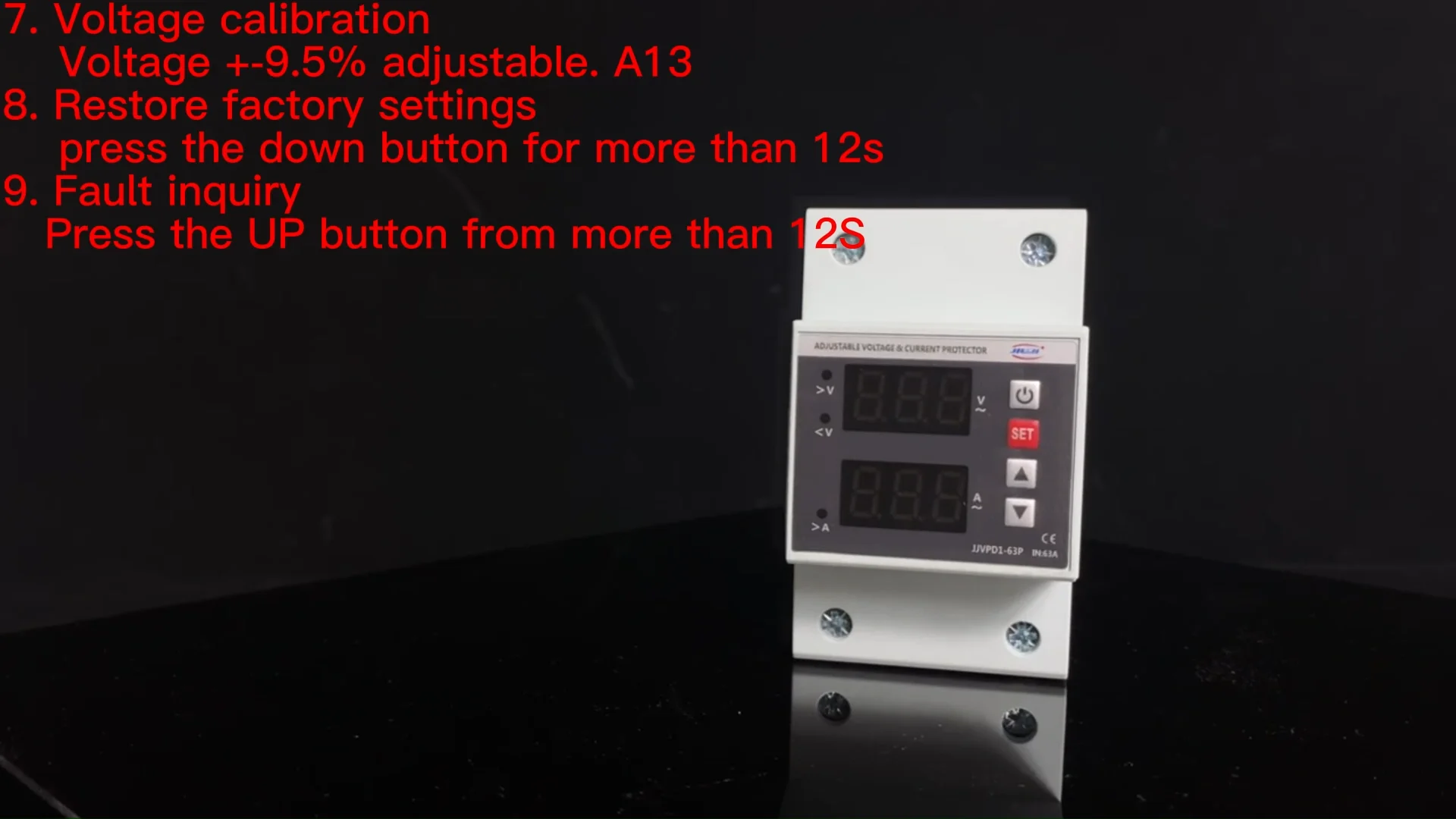 63a Din Rail 230v Adjustable Over And Under Voltage Protective Device ...