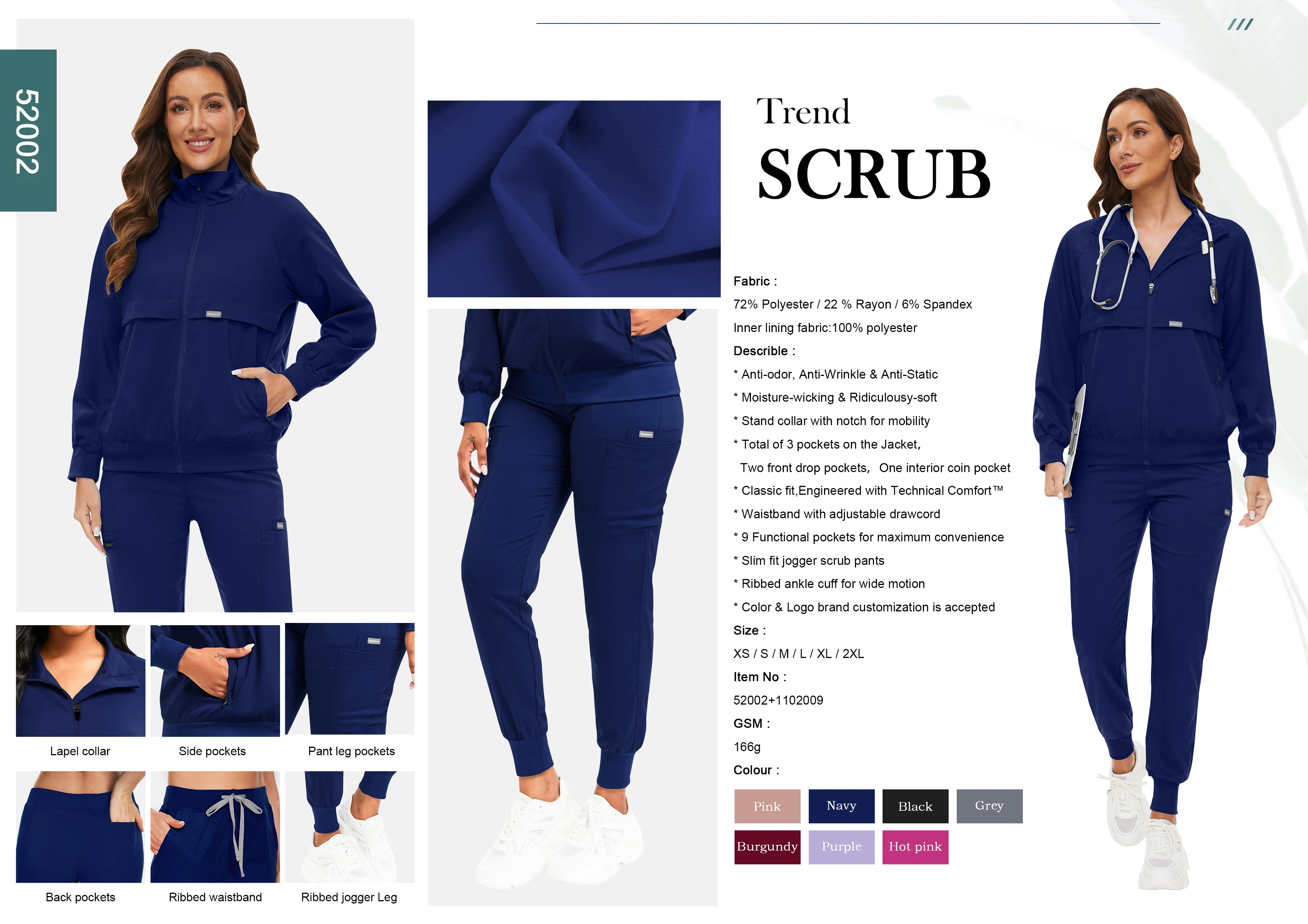 2025 Advanced Unisex Medical Uniforms | Antimicrobial 3-Piece Nursing ...