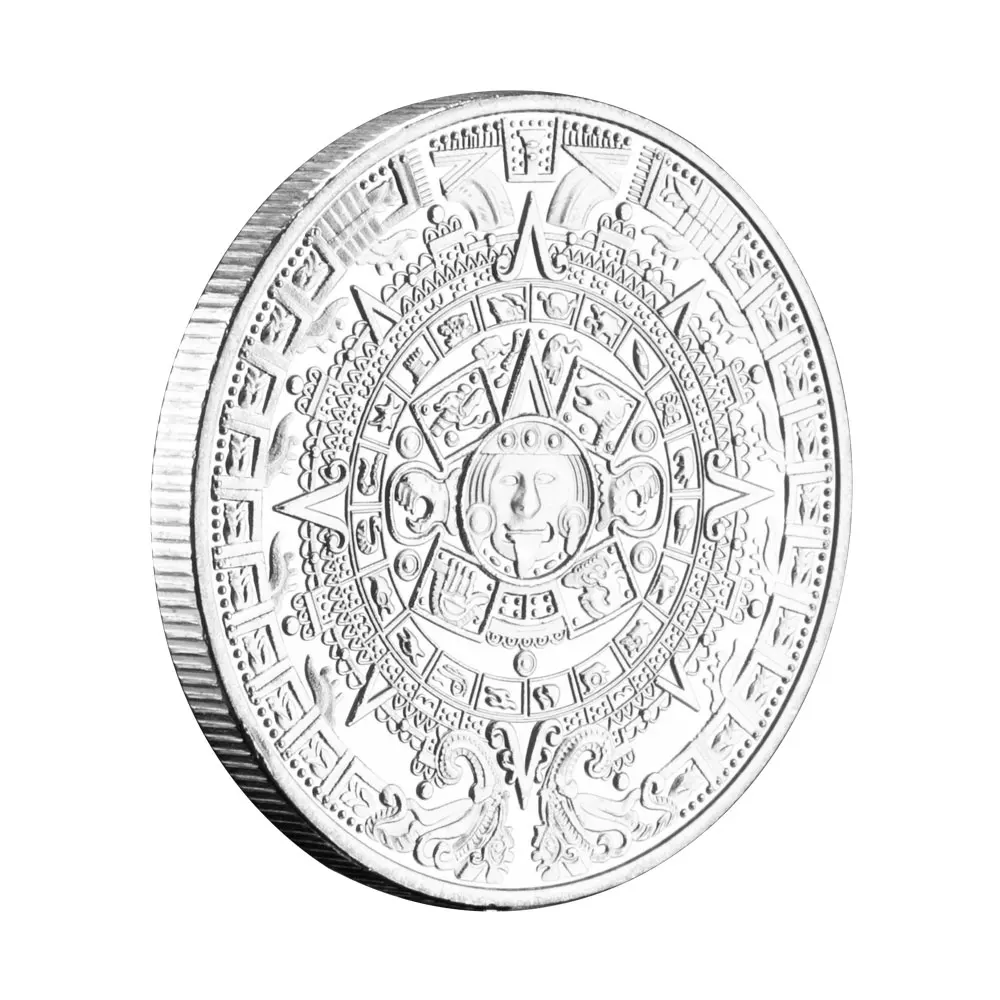 Mexico Mayan Aztec Calendar Art Prophecy Culture Silvery Coins ...