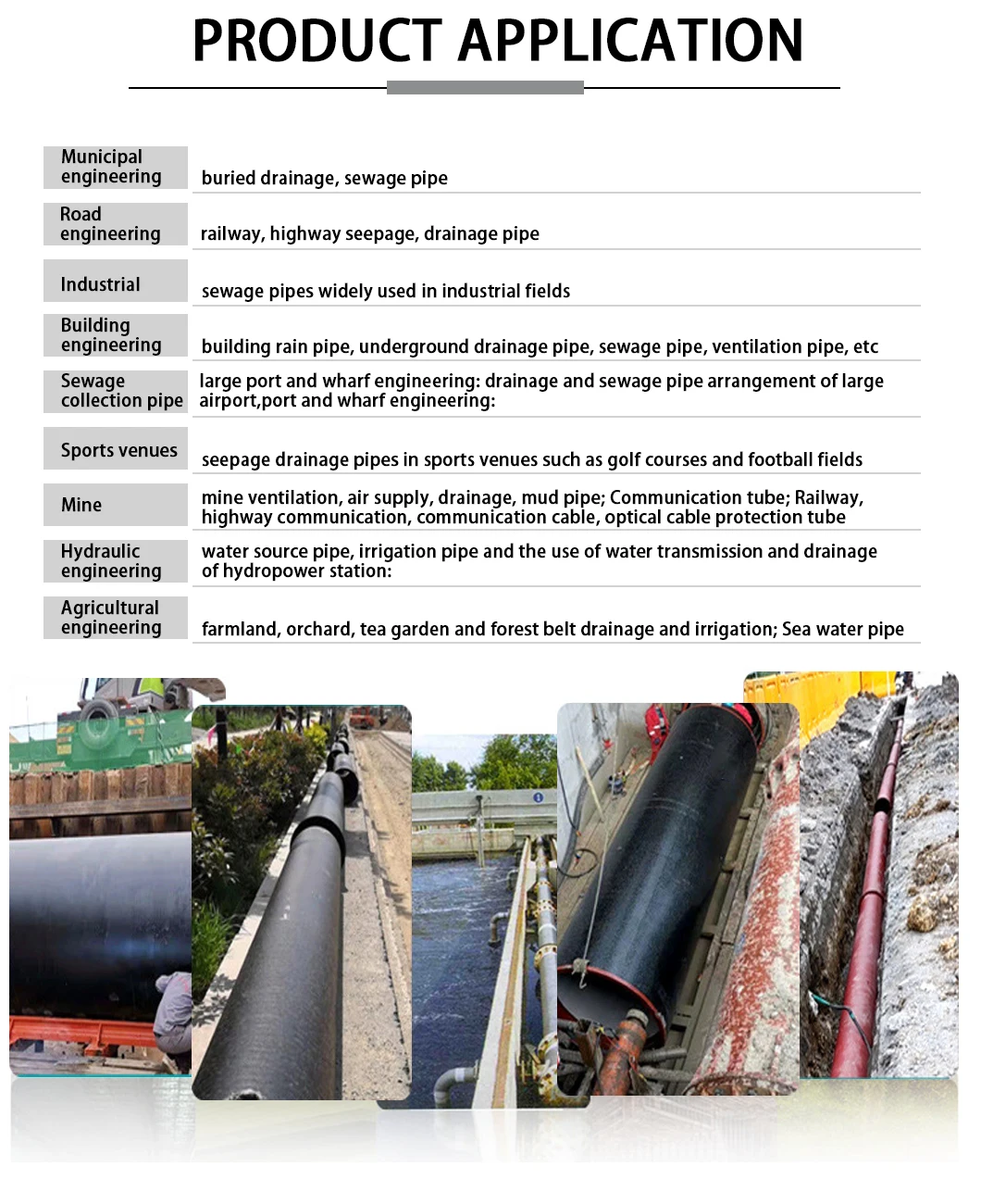 200mm Diameter Epoxy Lined Bitumen Coating Ductile Cast Iron Soil Pipe ...