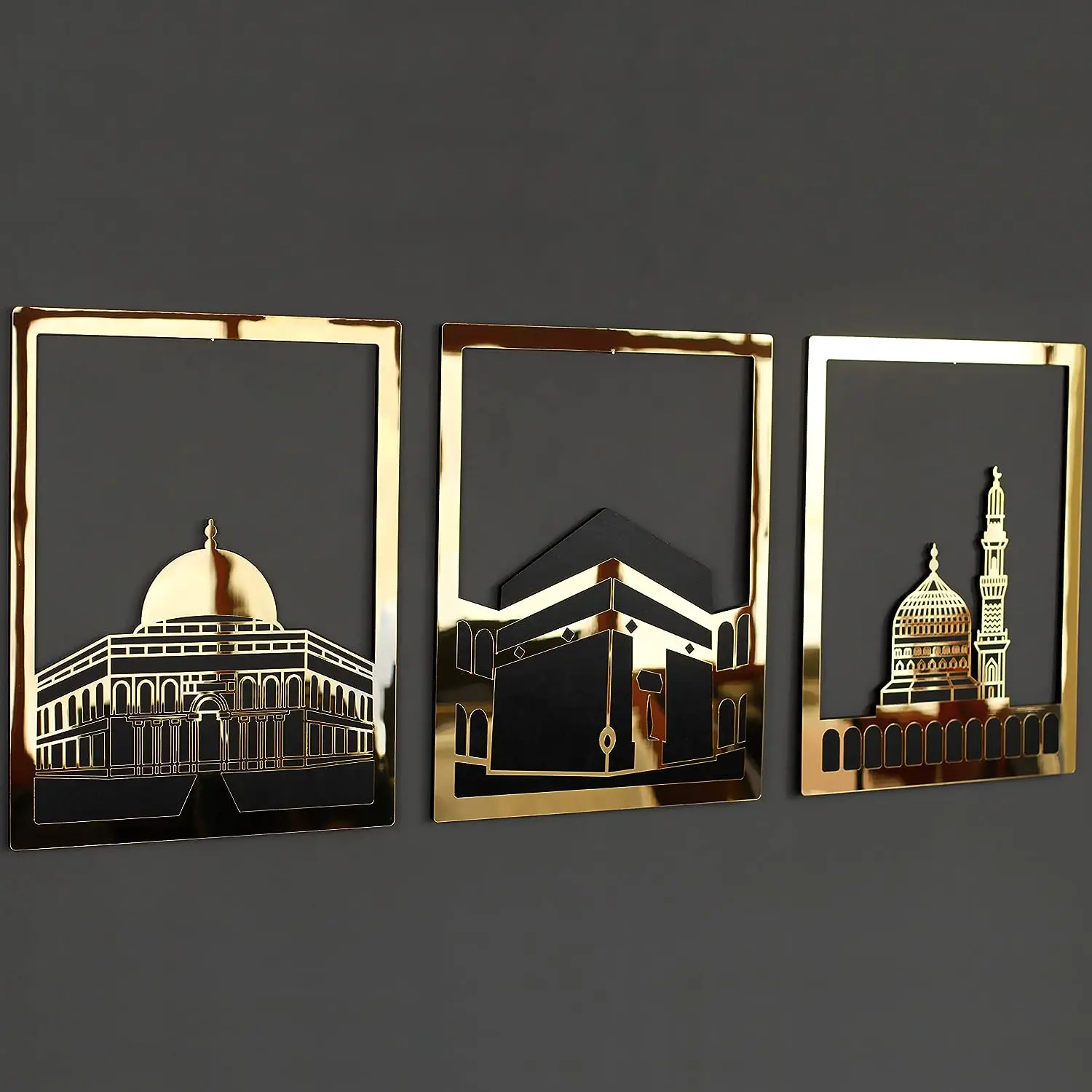 3pcs Masjid Al Aqsa Masjid Al-Haram Masjid An-Nabawi Islamic Acrylic ...