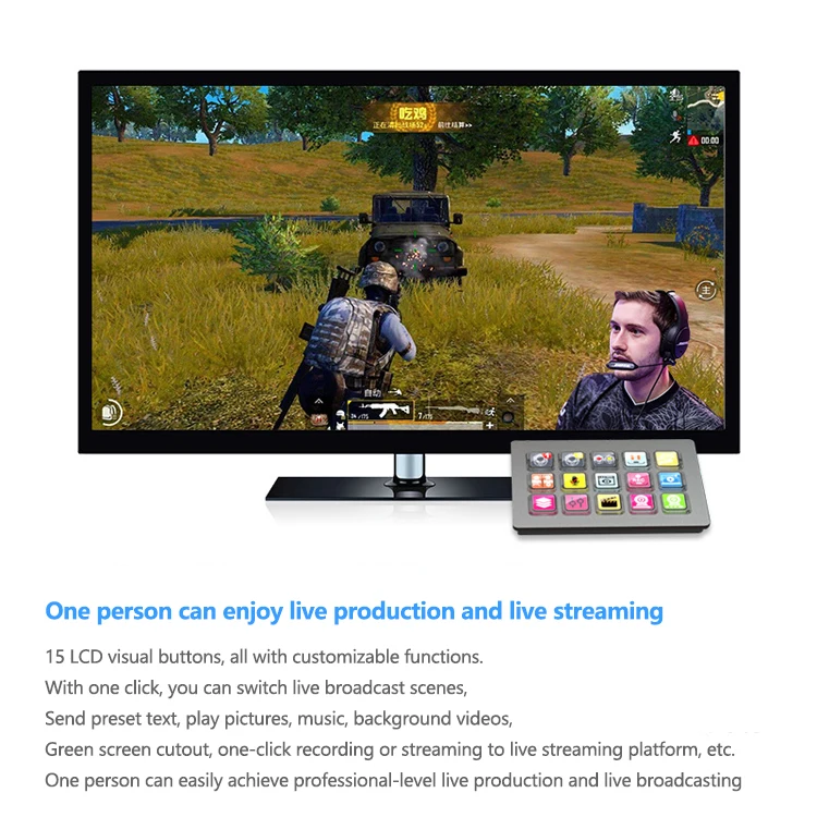 Visual Keyboard Lcd Display Keys Programmable Shortcut Keyboard Macro ...