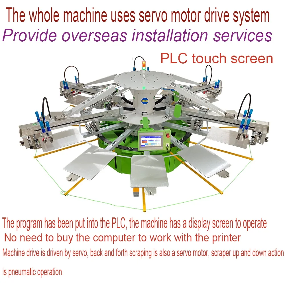 Factory Directly Sell Rotary Automatic Octopus 5 Color T Shirt Printing ...