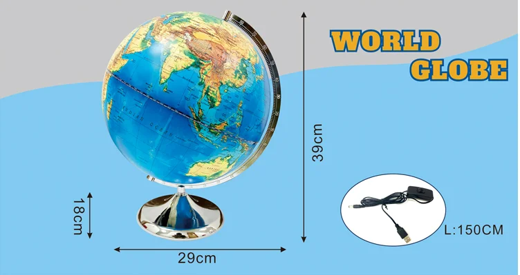 Creative Plastic World Map Globe - Illuminated & Eco-friendly