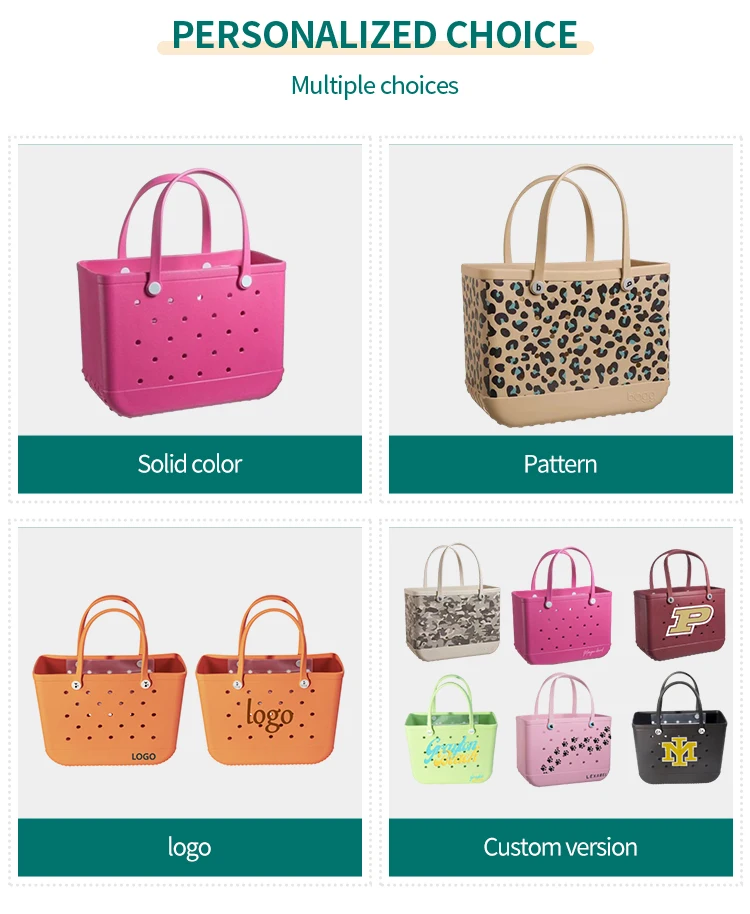 High Quality EVA Tote Bag Customized Color Summer Beach Tote Waterproof ...