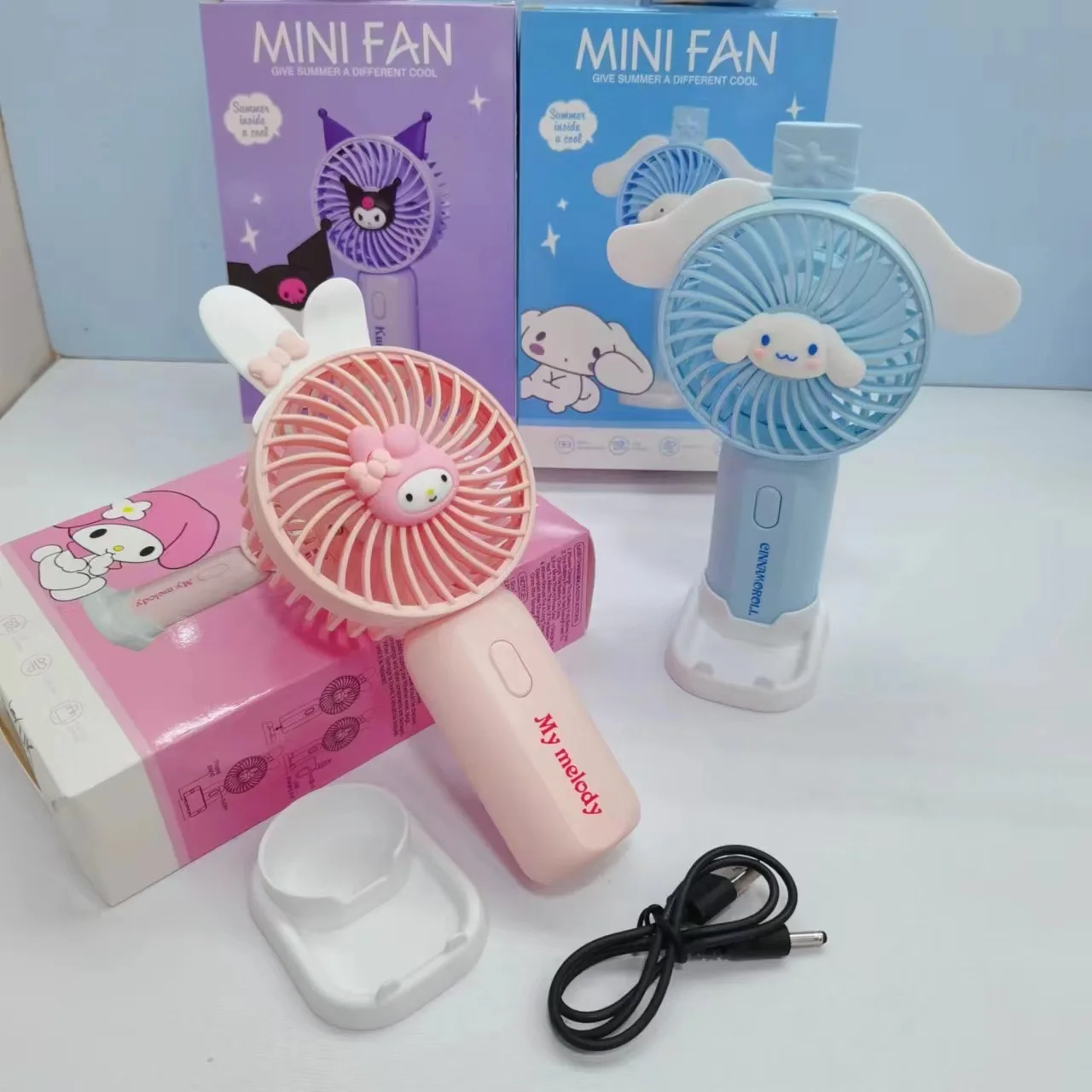Wholesale Cute Cartoon Sanrioed Portable Small Electric Fan Kulomi ...