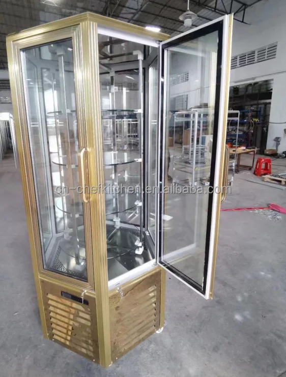 4 Side Glass Display Cake Chiller Upright Vertical Glass Cake Cooler ...