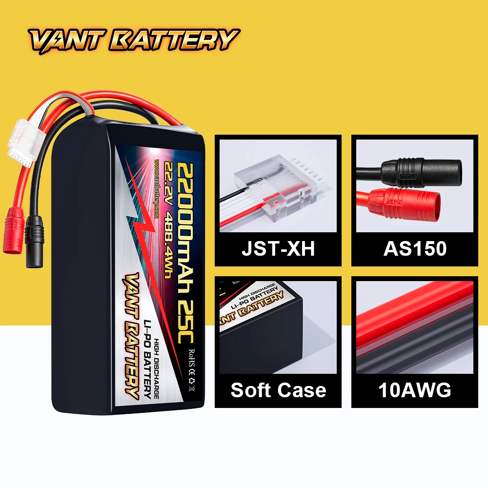 VANT Light 6S Lipo Battery - 22000mah for Agricultural Uavs