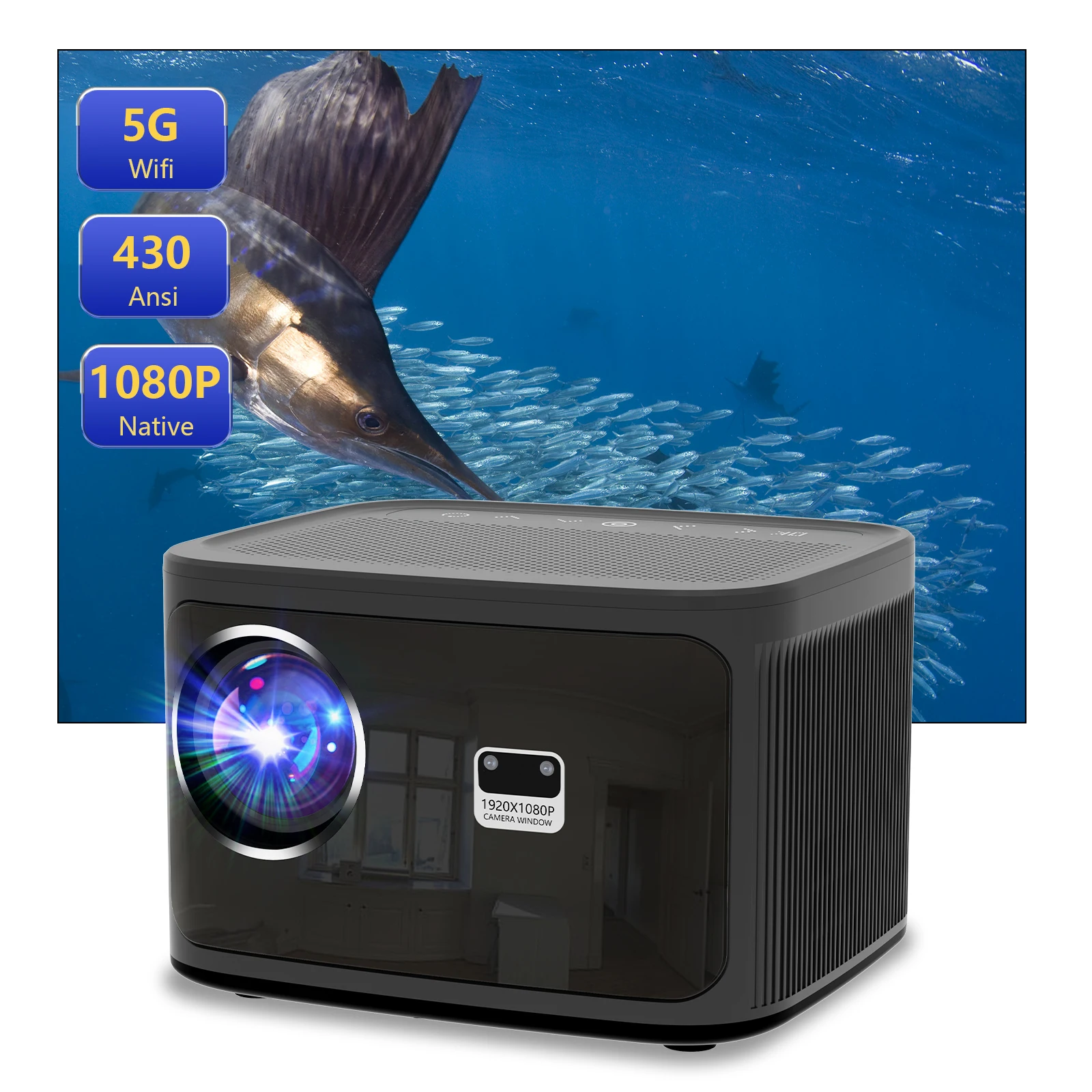 Topfoison M8 projectors 4k android smart wi-fi 15000 lumens led custom ...