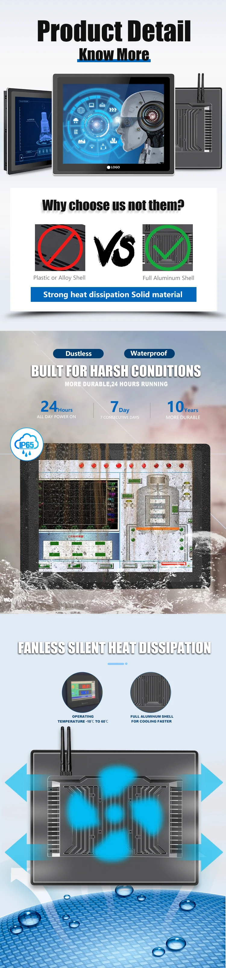 Waterproof Industrial Integrated Rfid Poe Tablet Computer I3 Linux ...