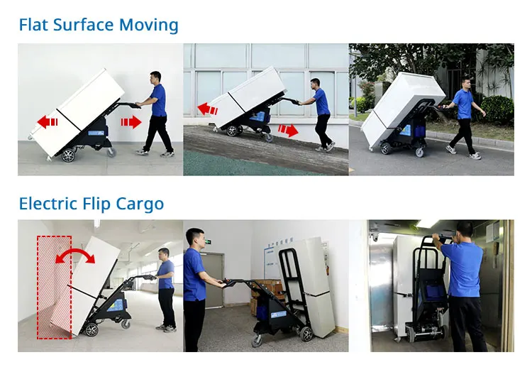 Electric Push Handcart 400KG Heavy Duty Power Moving 3 Wheel Foldable ...