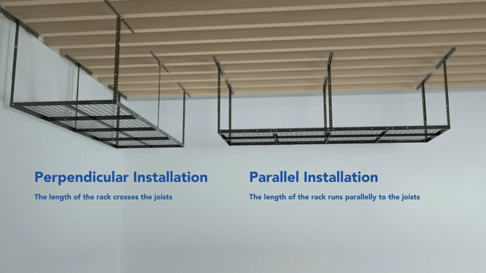 Garage Storage Overhead Ceiling Shelving Racks Ceiling Hanging Metal ...