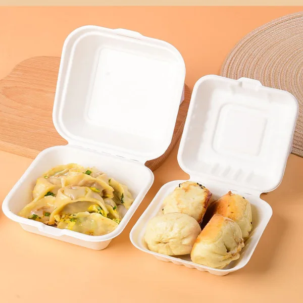Eco-friendly Biodegradable Sugarcane Bagasse Clam Shell Food Containers ...