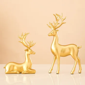 Luxury Gold-plated Deer Resin Decorations Decorative Objects Animal ...