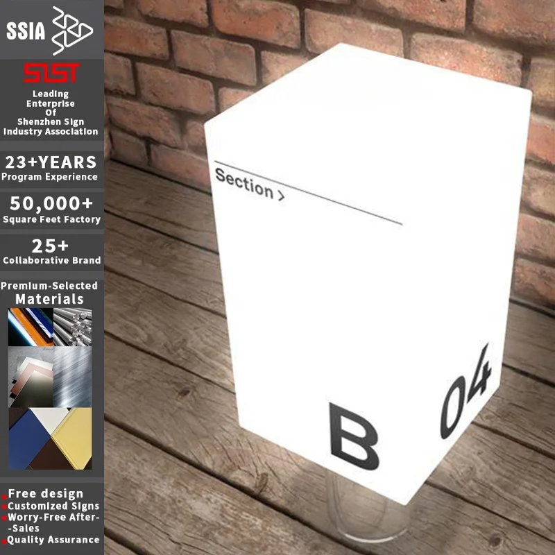 6000k Outdoor LED Light Box with Logo Square Illuminated Business Sign ...