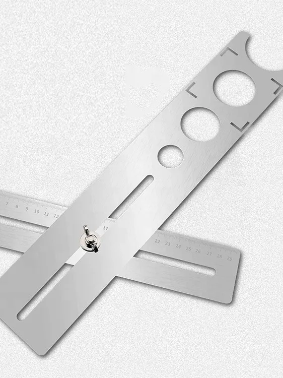 Woodworking Punching Positioner Ruler Adjustable Auxiliary Installation ...