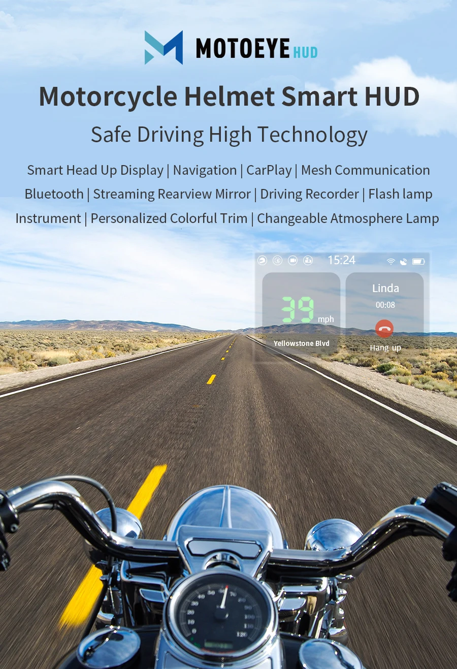 Lancol Smart HUD Motorcycle Helmet Heads Up Display & Camera Accessories OEM