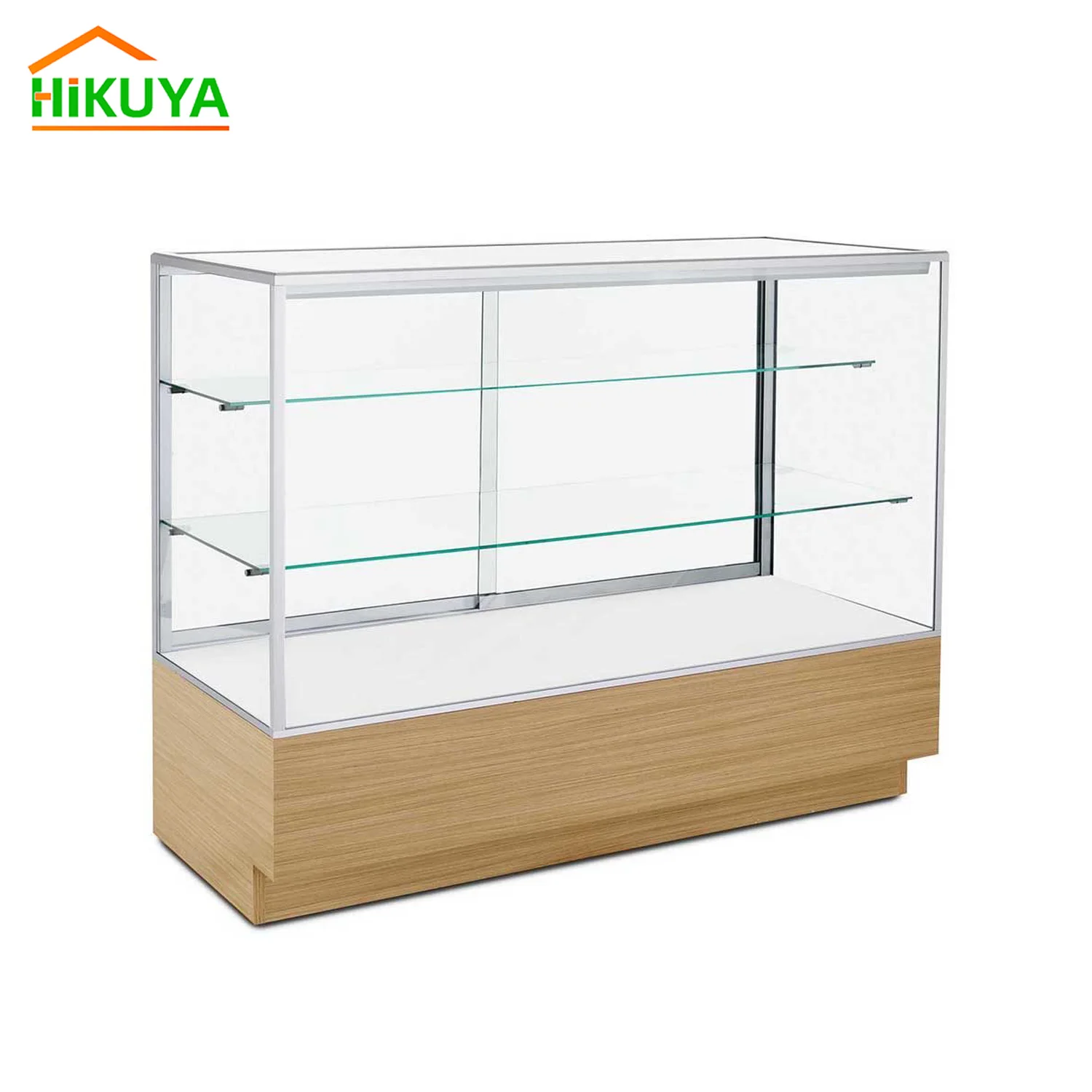 Full Vision Led Light Triple Level Display Case With Sliding Door And ...