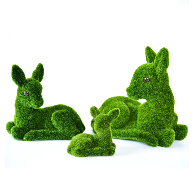 Green Plastic Artificial Grass Animal Sculpture-Durable Eco-Friendly UV ...