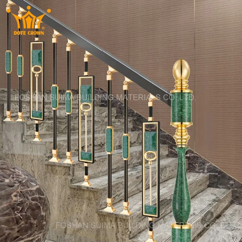 Simple Style Stair Handrail Aluminum Column Antique Brass Decorative ...