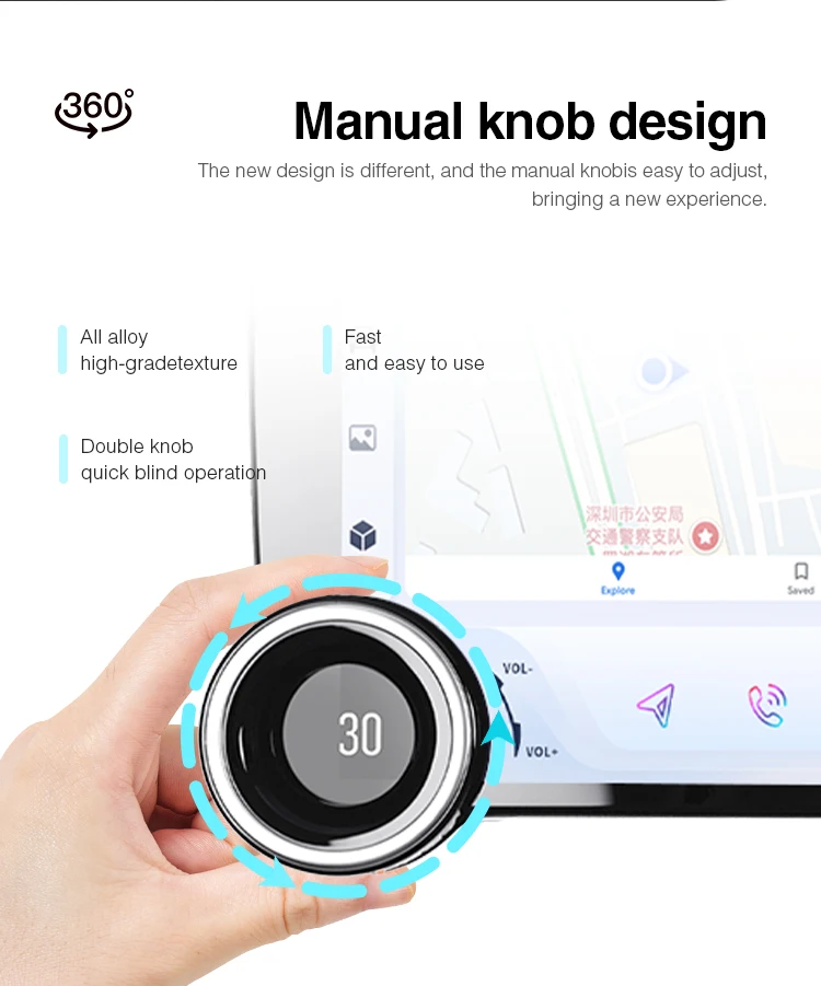 10 Inch Android Car Radio Dual Knob Diamond Car Stereo 8 Core Carplay ...