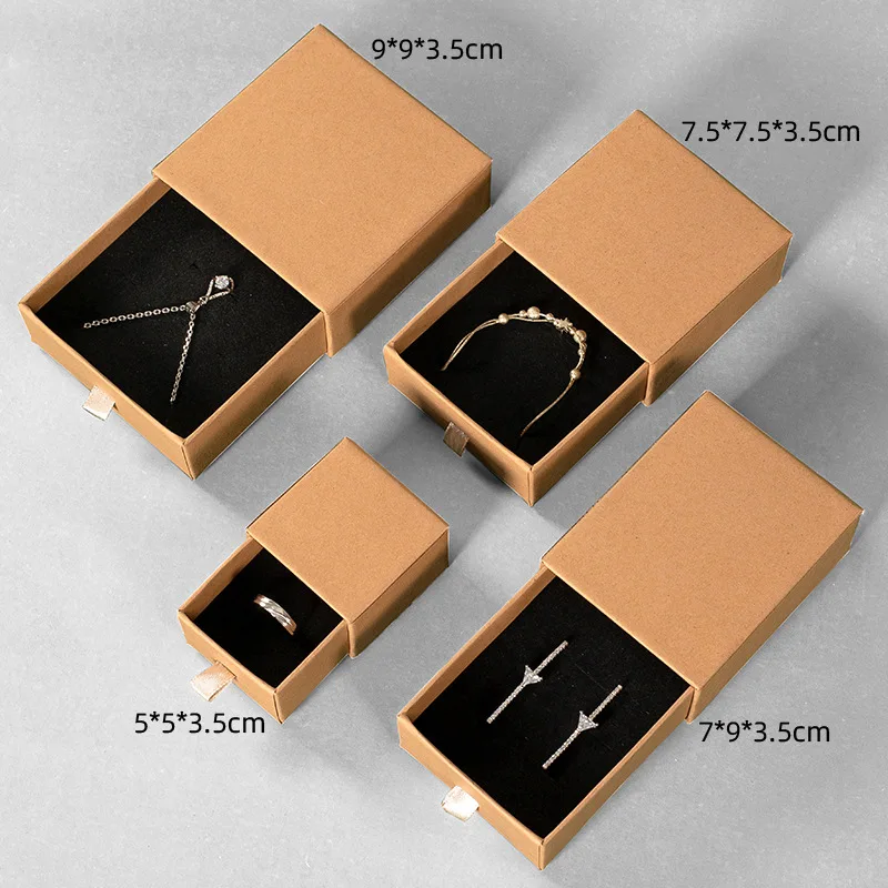 Customized Kraft Paper Jewellery Boxes - Recyclable & Logo