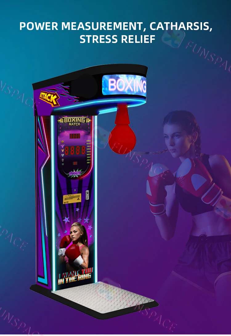Funspace Coin Operated Arcade Punch Boxing Machine Electronic Dynamic Boxing Arcade Game Machine ...