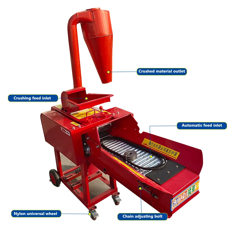 Combined Grass Chopper Chaff Cutter and Corn Crusher Machine for Cow ...