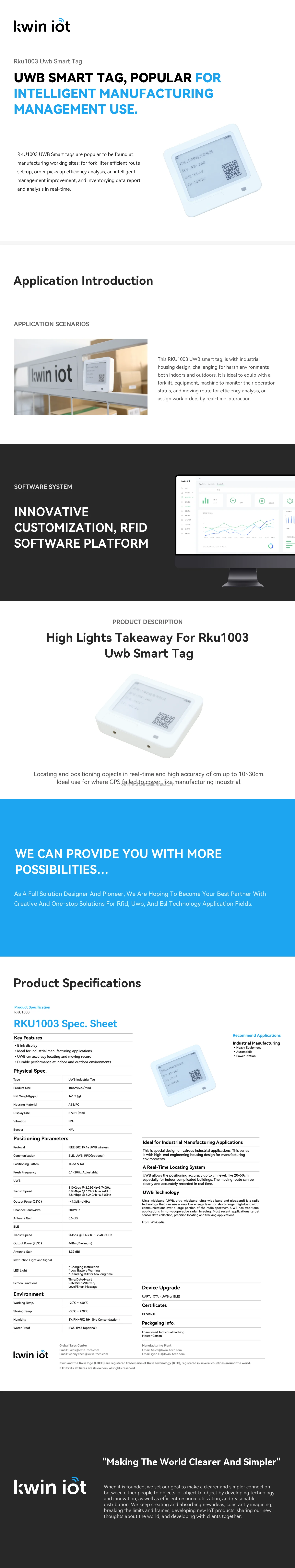Rku1003 Kwin Iot Uwb Cm Precise Tracking Tag For Equipment Industrial Application High Precise ...