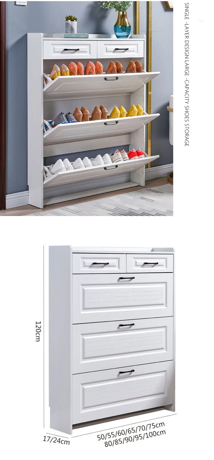 Living Room Furniture Shoe Rack Cabinet Wooden Shoe Storage Cabinet ...