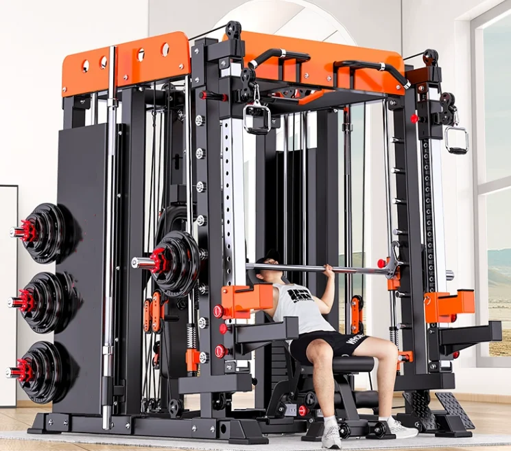 Comprehensive Training Device Squat Rack Gantry Fitness Equipment Household Smith Machine Multi ...