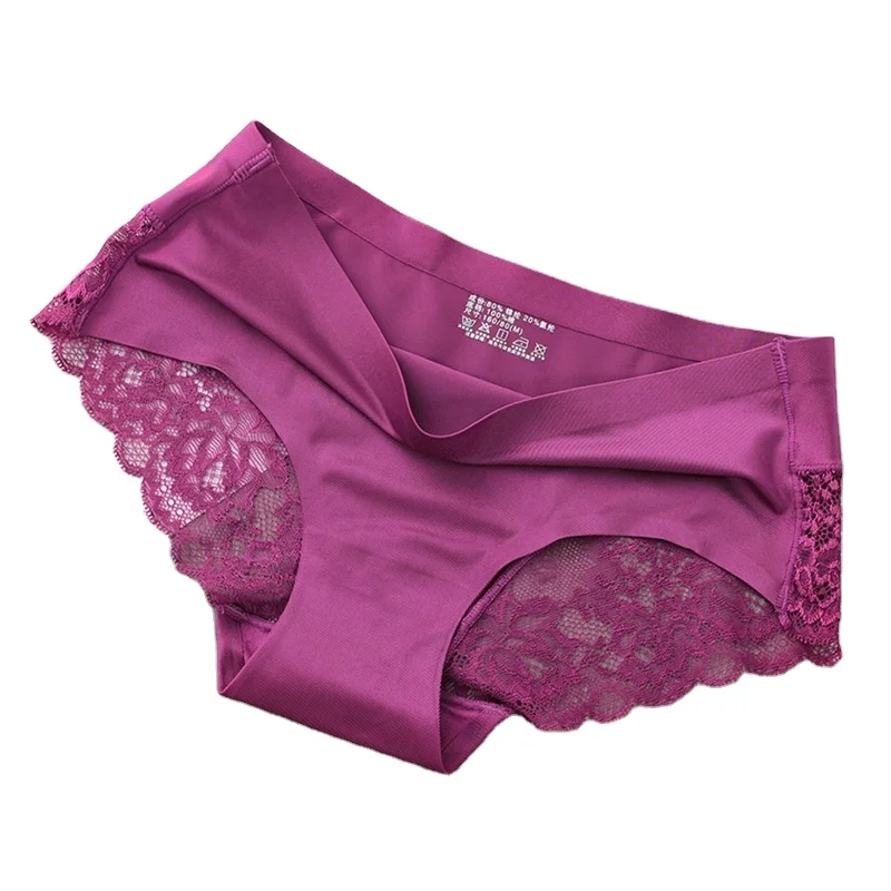 New Arrival Middle Rise Lingeries Lace Panties For Women Pink Black