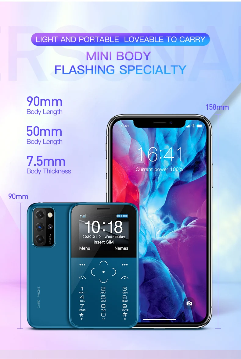 Wholesale Super Thin 1.5 Inch Mini Card Phone Mini Size Phone - Buy ...