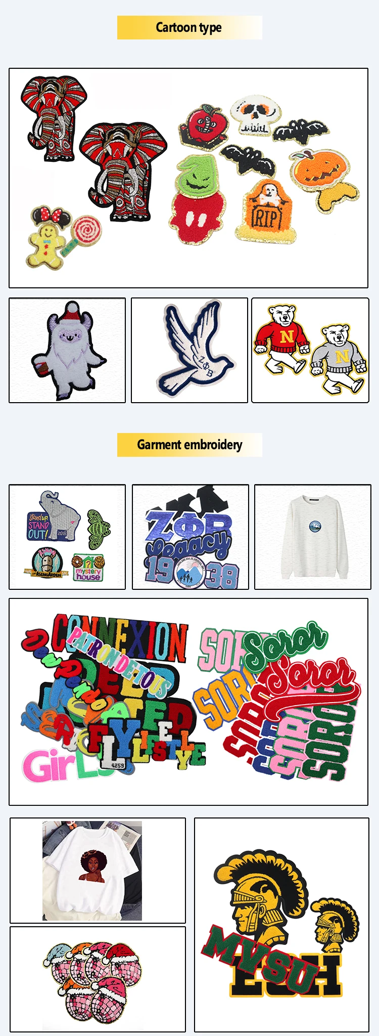 Custom 13 Inch Greek Sorority DST Embroidery Patches Iron on for ...