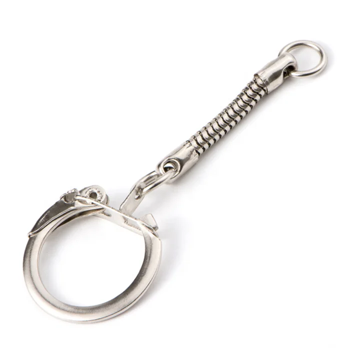 DIY 23mm Chicken Buckle Hook Key Ring - Silver Snake Chain