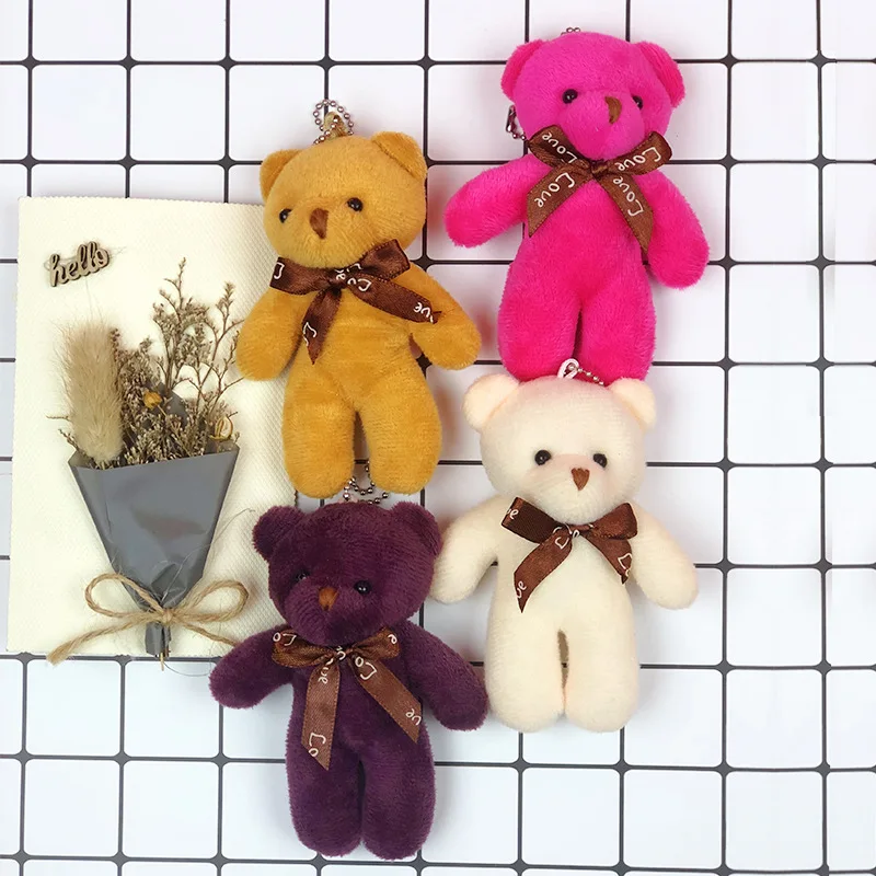Cute Soft Mini Toy Plush Teddy Bear Keychain Fashion Small Size Stuffed ...