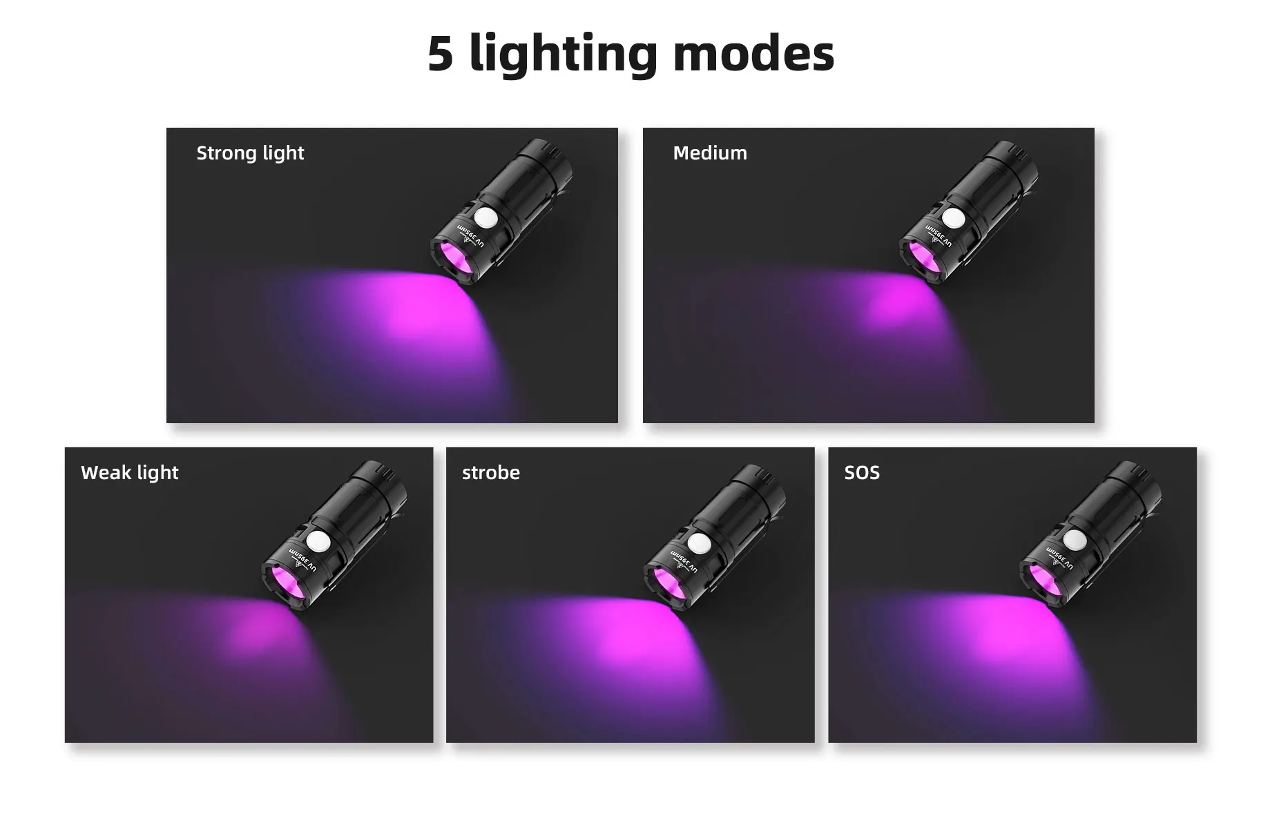 Stainless Steel Mini Flashlight LED 395 Flashlight Ultra Violet Light ...