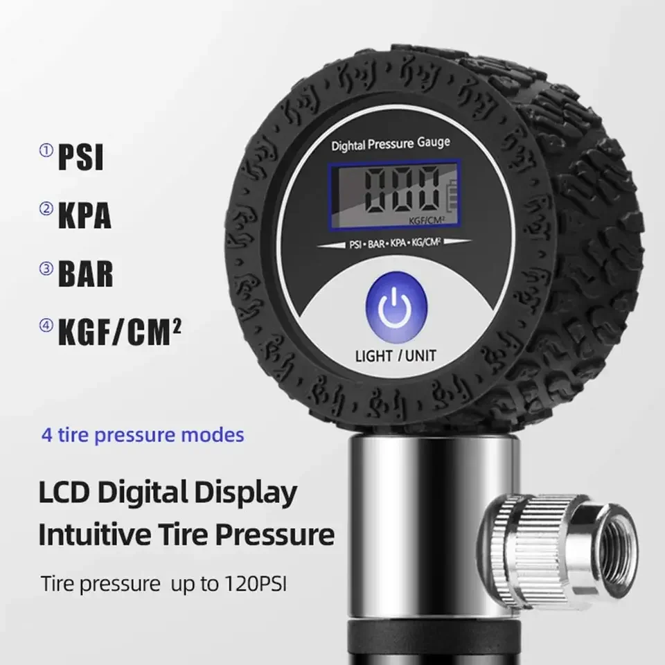 Superbsail Tire High Pressure Bicycle Air Pump Digital Display Cycling ...