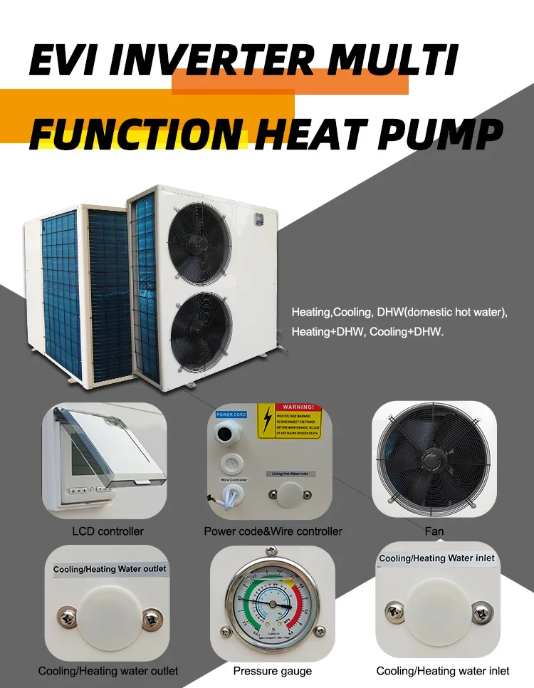 R32 R410a Super Erp A+++ Wifi Control Air To Water Air Source Evi Dc ...