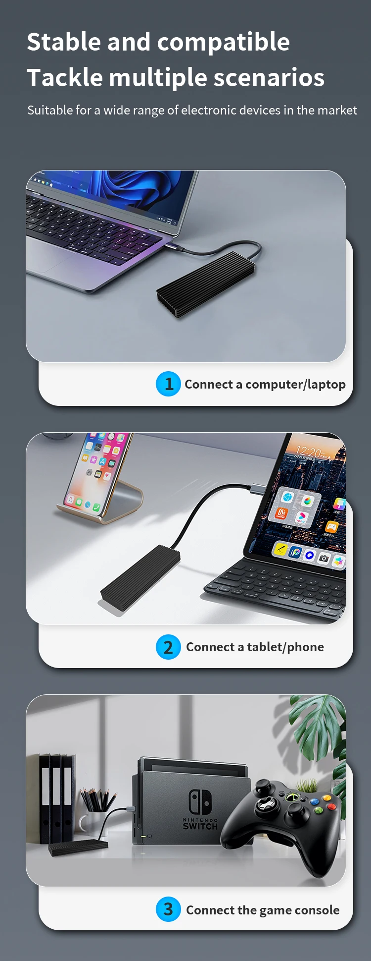 Portable Ssd M2 2tb 4tb Usb3.1 Type-c 10Gbps M.2 Single Protocol 2280 ...