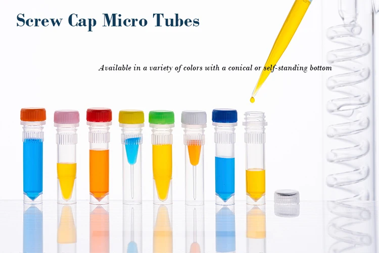 Dnase Rnase Lab Test Transparent Micro Centrifuge Tube 0.5ml 1.5ml 2 ...