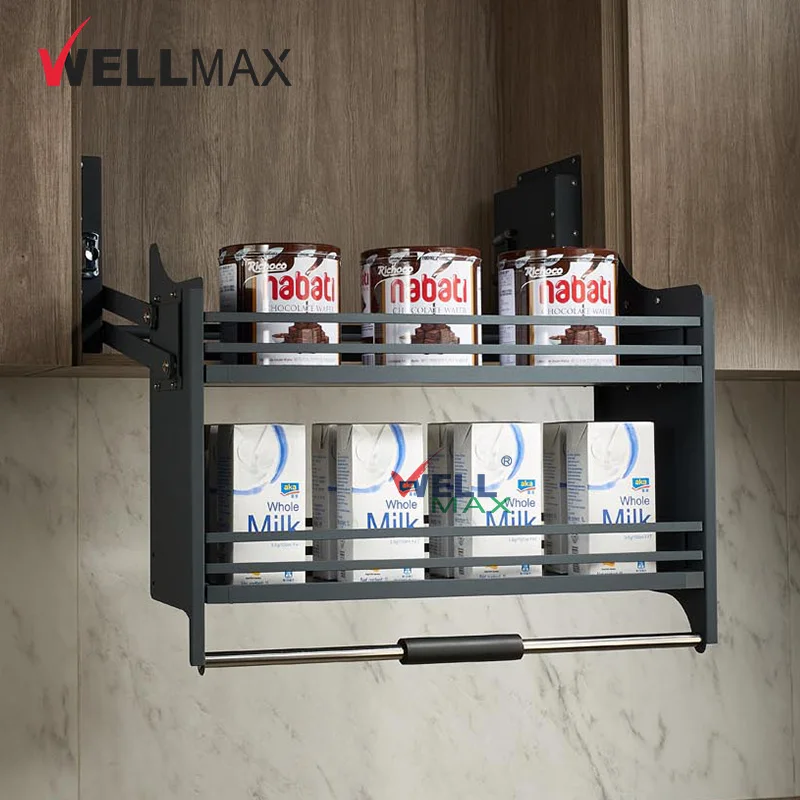 Wellmax Kitchen Lift Baskets - Efficient Storage Solutions