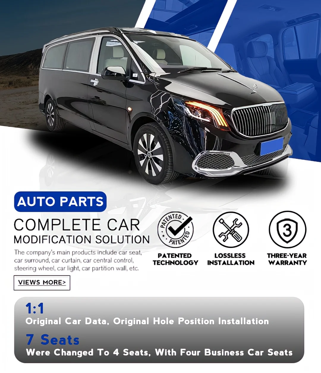 Starry Sky Luxury VIP Car Chair Car Seat Bar Seat for Van MPV