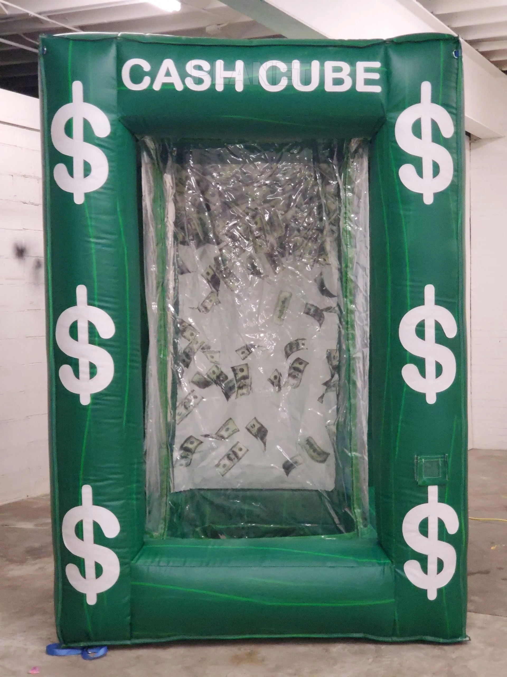 Custom Inflatable Cash Cube Money Grab Machine Booth With Air Blower ...