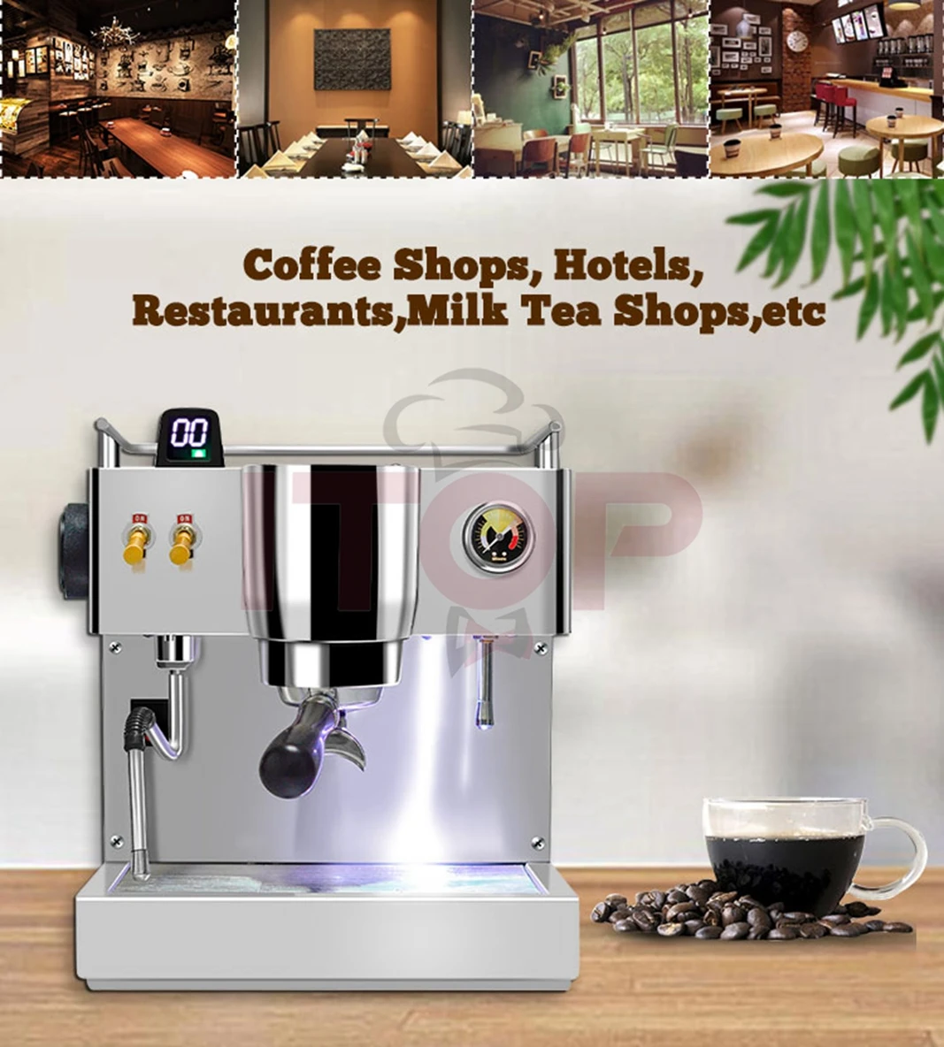 Itop Commercial Italian Coffee Making Machine Stainless Steel Semi-auto ...