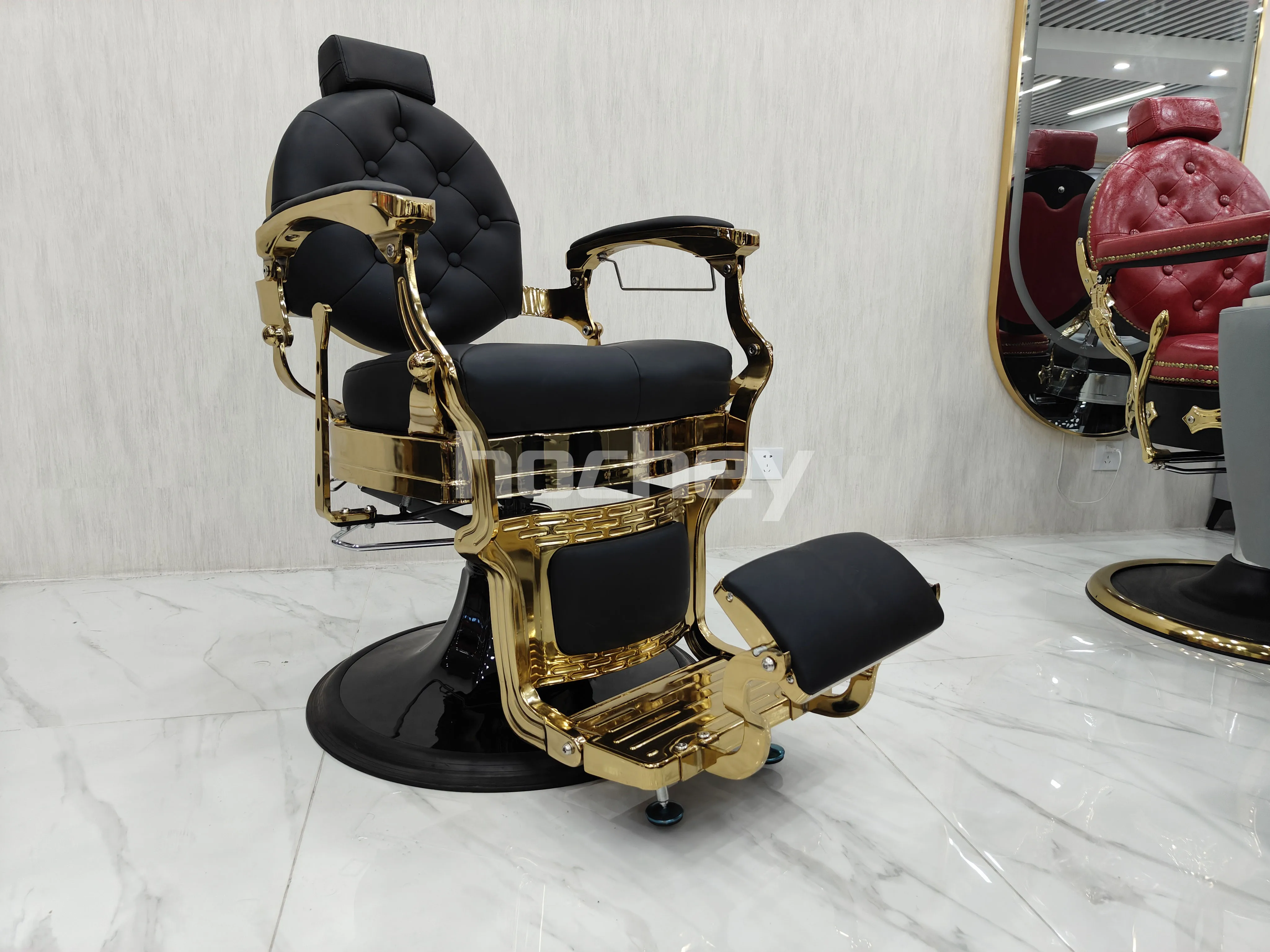 Luxury Reclining Hair Cutting Salon Chair Baber Furniture Base ...