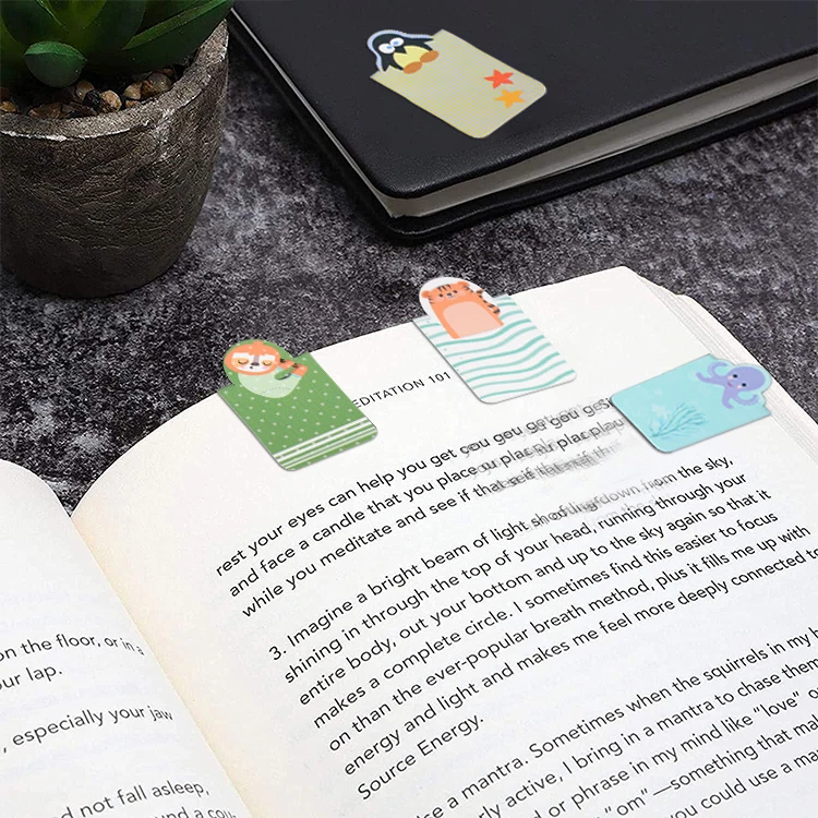 Custom Folding Standard Size Cartoon Characters Paper Magnetic Bookmark ...