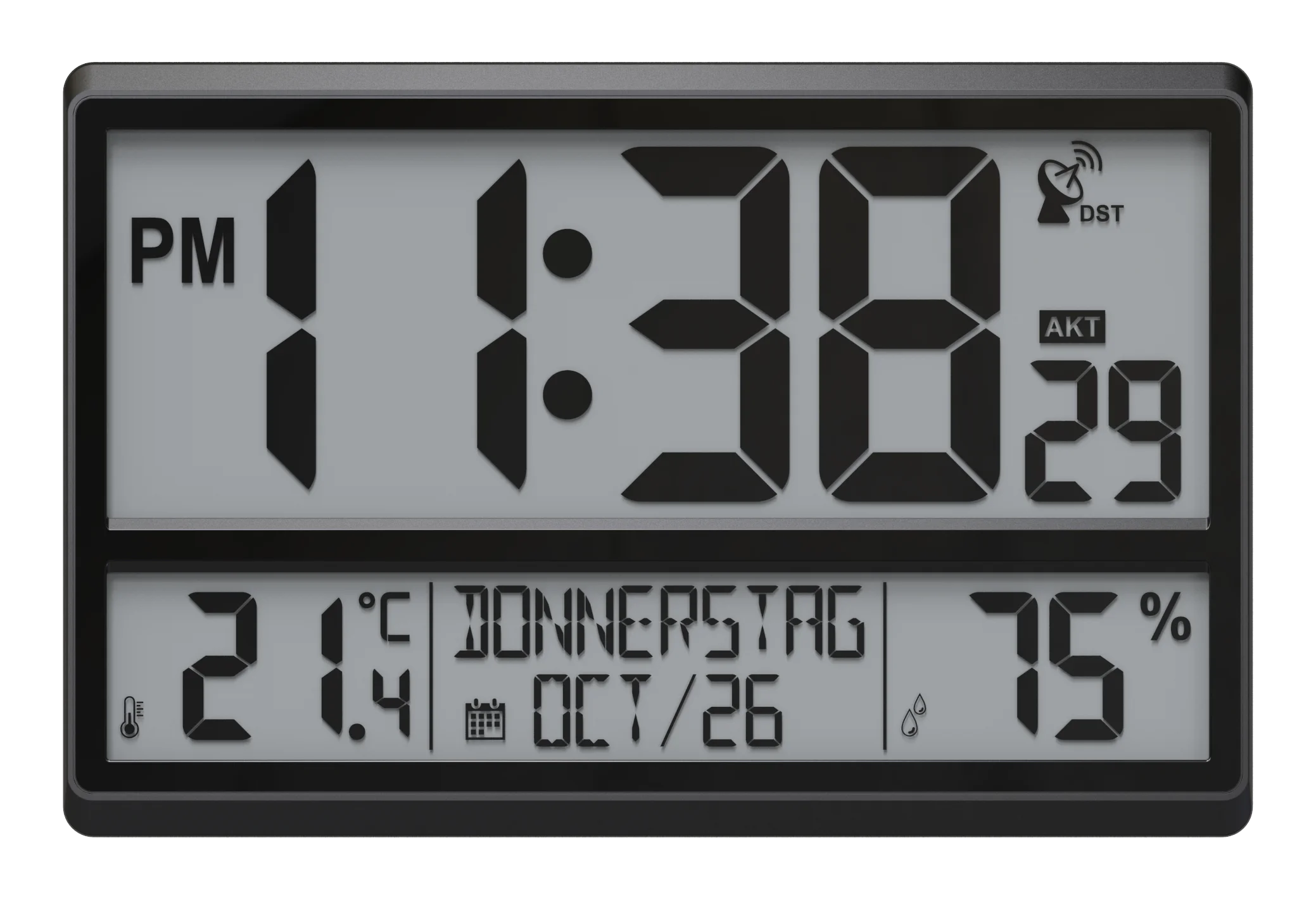 Jumbo Atomic LCD Table/wall Mounted Clock with Humidity