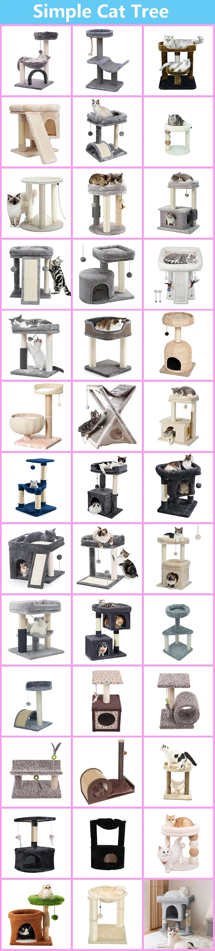 Modern Luxury Simple Cat Climbing Scratching Tree Condo with Scrapers ...